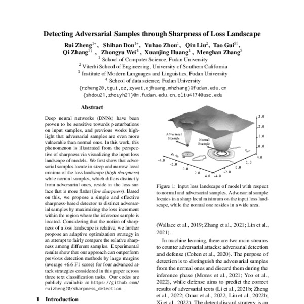 Detecting Adversarial Samples through Sharpness of Loss Landscape - ACL Anthology