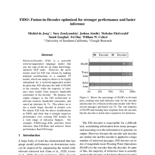 FiDO: Fusion-in-Decoder optimized for stronger performance and faster ...