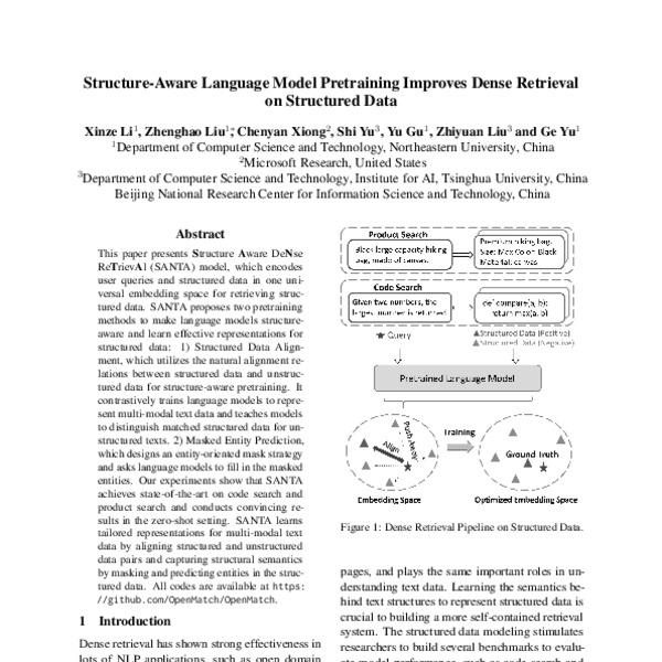 Structure-Aware Language Model Pretraining Improves Dense Retrieval on Structured Data - ACL ...