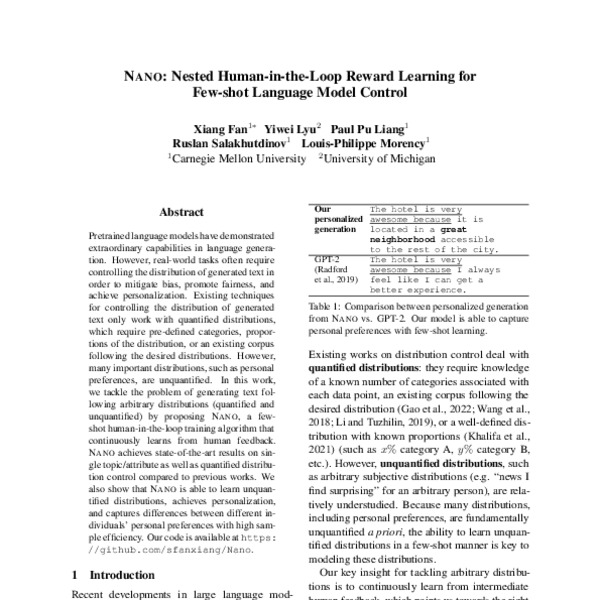 Nano Nested Human In The Loop Reward Learning For Few Shot Language Model Control Acl Anthology