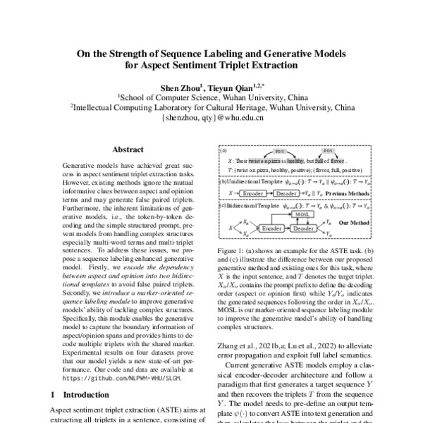 On The Strength Of Sequence Labeling And Generative Models For Aspect