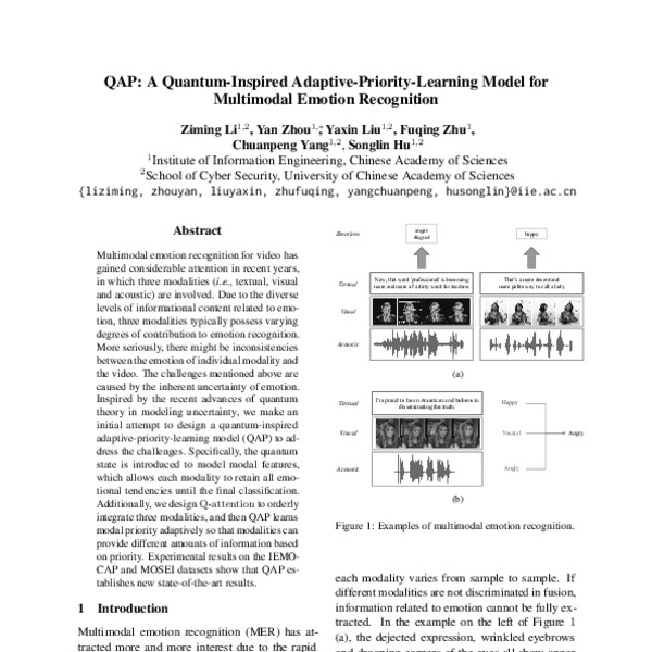 QAP: A Quantum-Inspired Adaptive-Priority-Learning Model for Multimodal Emotion Recognition ...
