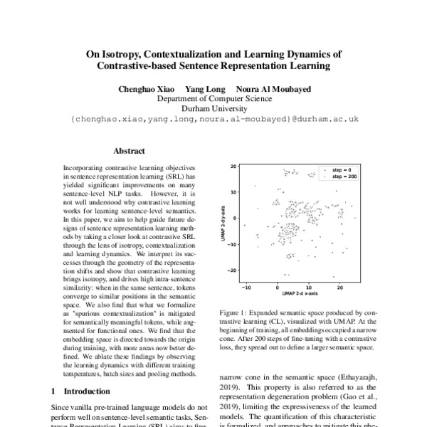 On Isotropy, Contextualization and Learning Dynamics of Contrastive-based Sentence ...