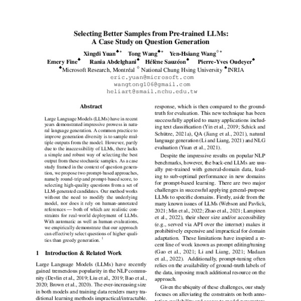 Selecting Better Samples from Pre-trained LLMs: A Case Study on ...