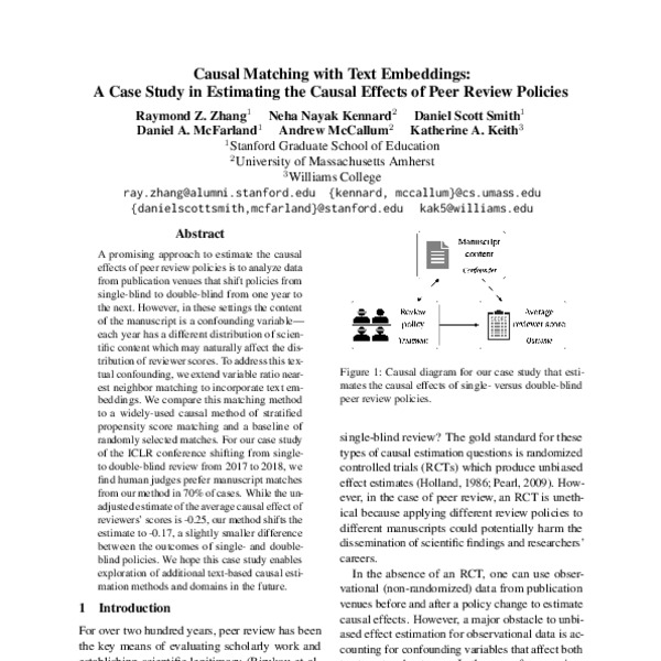 Causal Matching with Text Embeddings: A Case Study in Estimating the Causal Effects of Peer ...