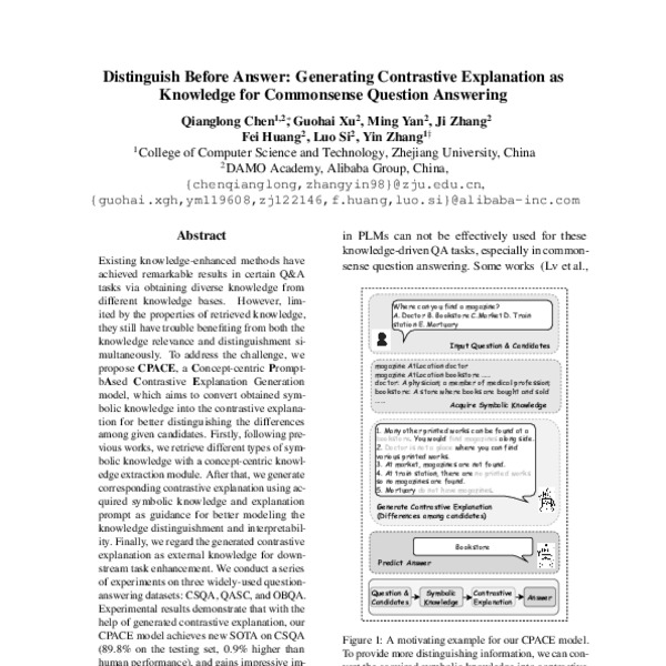 Distinguish Before Answer: Generating Contrastive Explanation as Knowledge for Commonsense ...