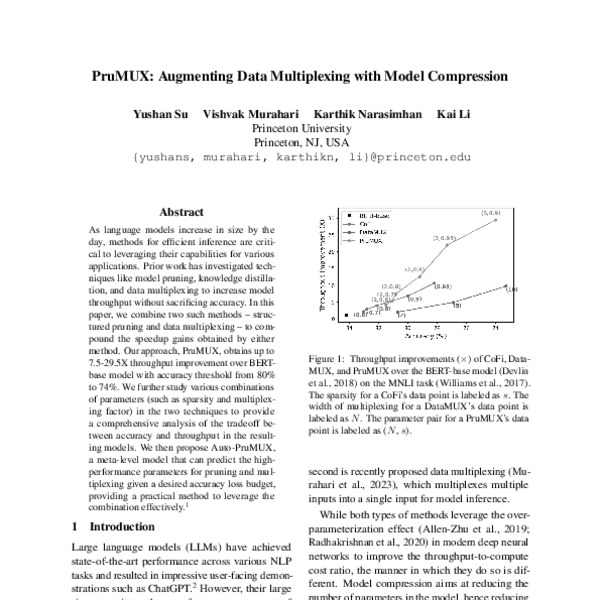 PruMUX: Augmenting Data Multiplexing with Model Compression - ACL Anthology