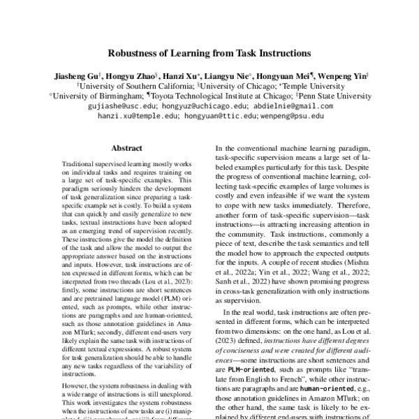 Robustness of Learning from Task Instructions - ACL Anthology