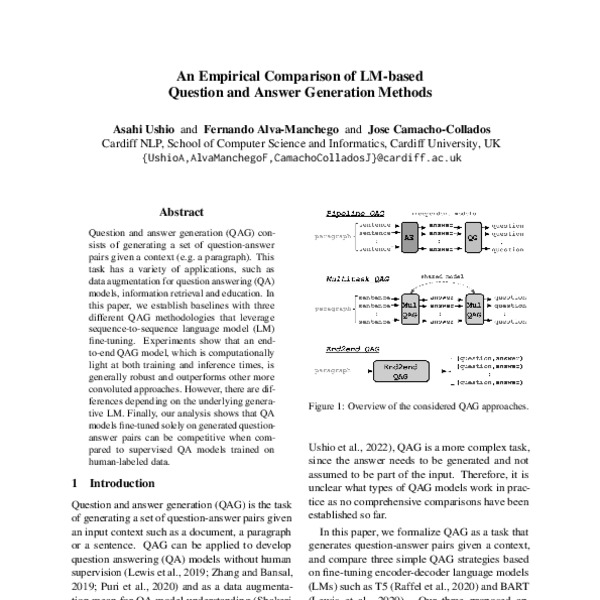 An Empirical Comparison of LM-based Question and Answer Generation ...