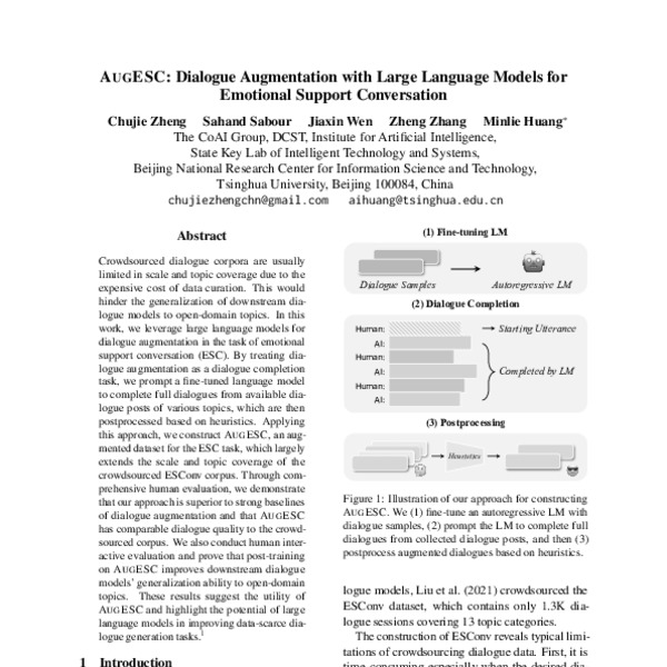 AugESC: Dialogue Augmentation with Large Language Models for Emotional Support Conversation ...