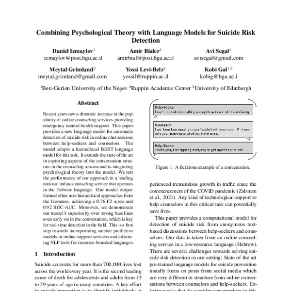 Combining Psychological Theory with Language Models for Suicide Risk ...