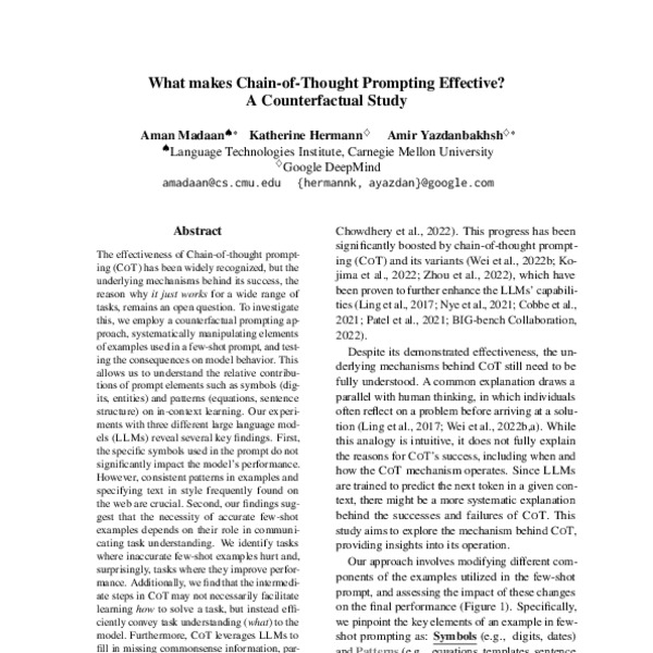 What Makes Chain-of-Thought Prompting Effective? A Counterfactual Study - ACL Anthology