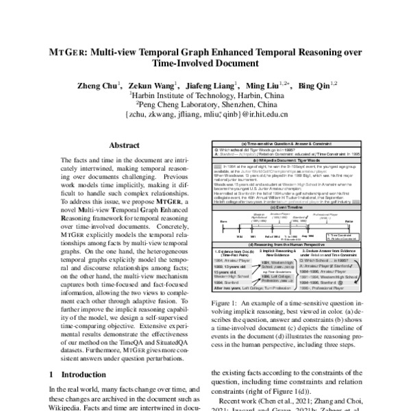 MTGER: Multi-view Temporal Graph Enhanced Temporal Reasoning over Time-Involved Document - ACL ...