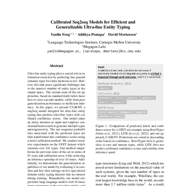 Calibrated Seq2seq Models For Efficient And Generalizable Ultra Fine Entity Typing Acl Anthology