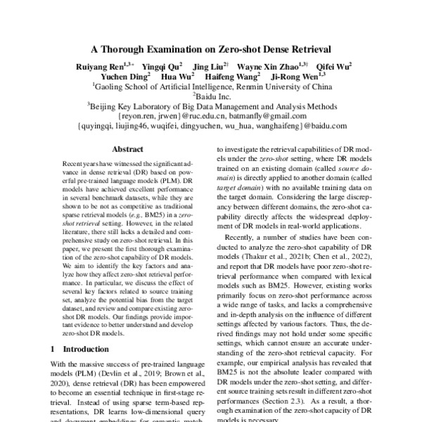 A Thorough Examination on Zero-shot Dense Retrieval - ACL Anthology