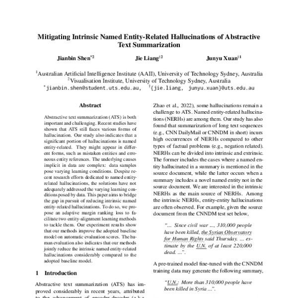 Mitigating Intrinsic Named Entity-Related Hallucinations of Abstractive ...