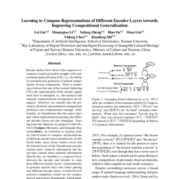 Learning to Compose Representations of Different Encoder Layers towards Improving Compositional ...