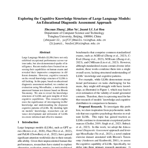 Exploring The Cognitive Knowledge Structure Of Large Language Models