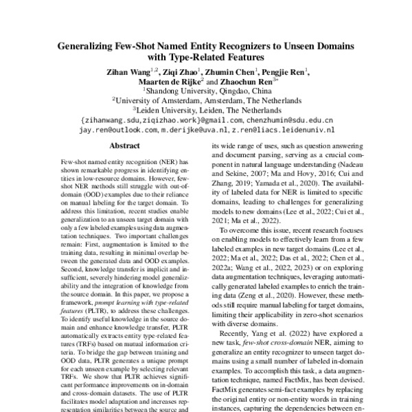 Generalizing Few Shot Named Entity Recognizers To Unseen Domains With 8989