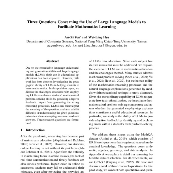 Three Questions Concerning the Use of Large Language Models to ...