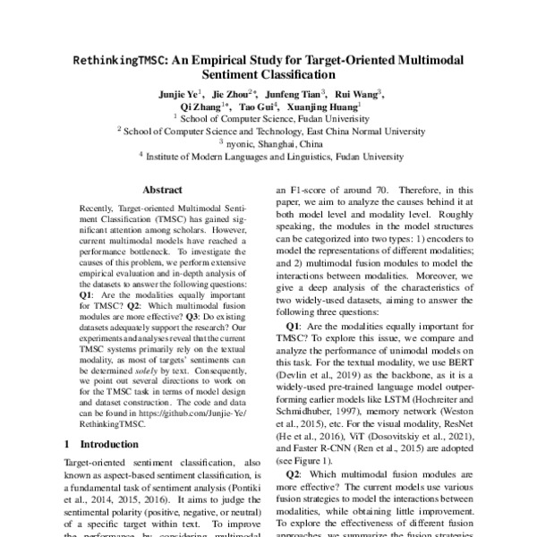 RethinkingTMSC: An Empirical Study for Target-Oriented Multimodal Sentiment Classification - ACL ...