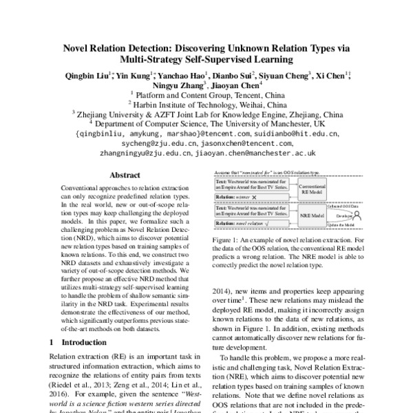 Novel Relation Detection Discovering Unknown Relation Types Via Multi