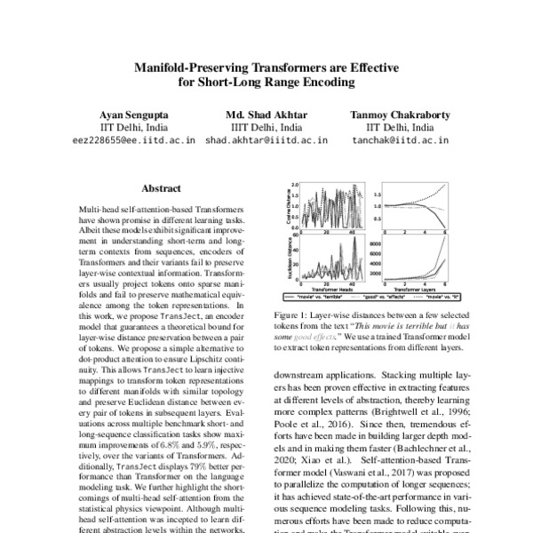 Manifold-Preserving Transformers are Effective for Short-Long Range Encoding - ACL Anthology