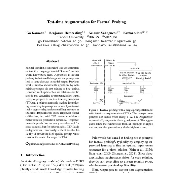 Test-time Augmentation for Factual Probing - ACL Anthology