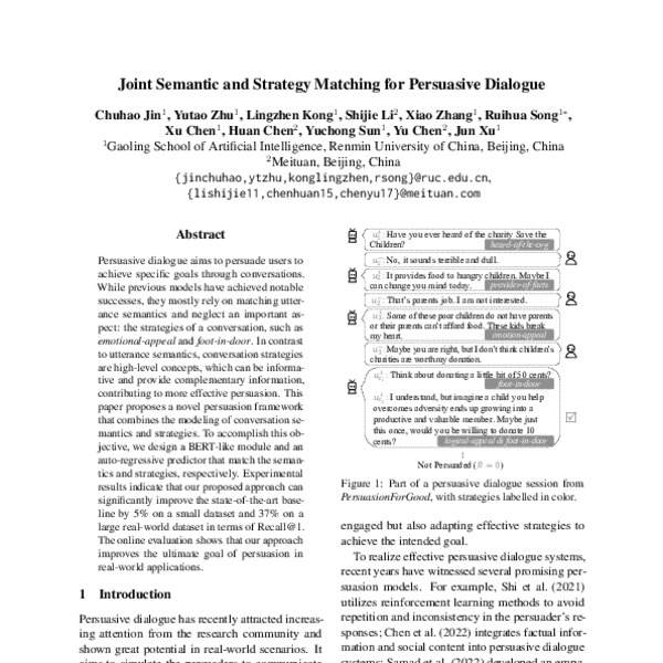 Joint Semantic and Strategy Matching for Persuasive Dialogue - ACL Anthology