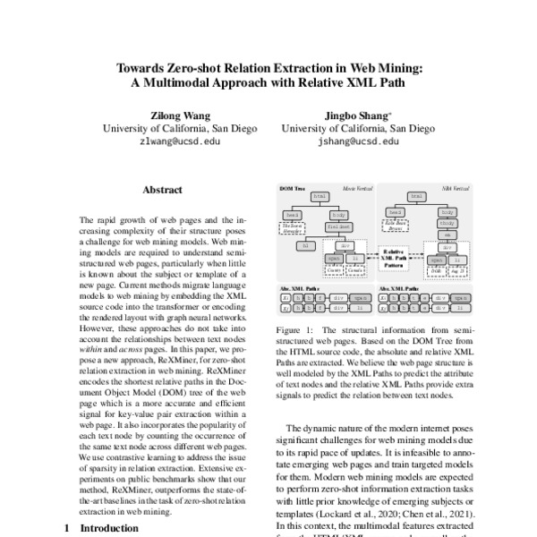 Towards Zero Shot Relation Extraction In Web Mining A Multimodal