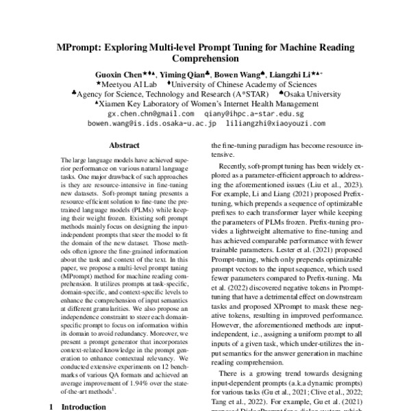 Mprompt Exploring Multi Level Prompt Tuning For Machine Reading