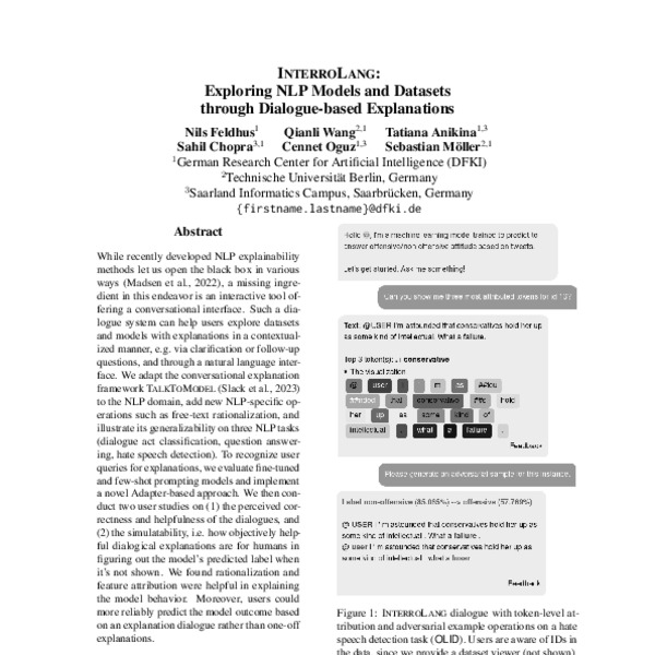 Interrolang Exploring Nlp Models And Datasets Through Dialogue Based Explanations Acl Anthology 7754