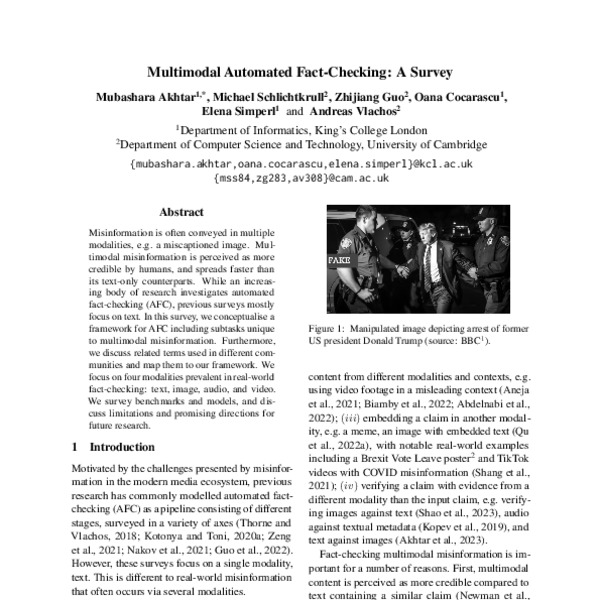 Multimodal Automated Fact Checking A Survey Acl Anthology