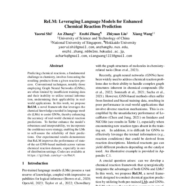 ReLM: Leveraging Language Models for Enhanced Chemical Reaction ...