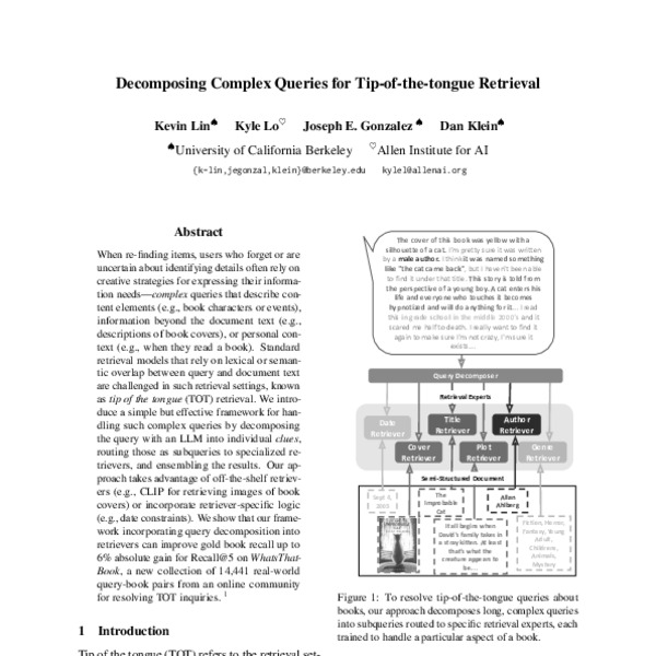 Decomposing Complex Queries for Tip-of-the-tongue Retrieval - ACL Anthology