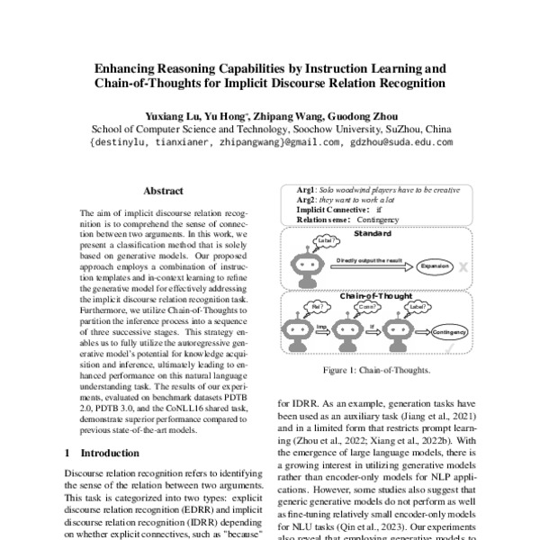 Enhancing Reasoning Capabilities By Instruction Learning And Chain Of Thoughts For Implicit