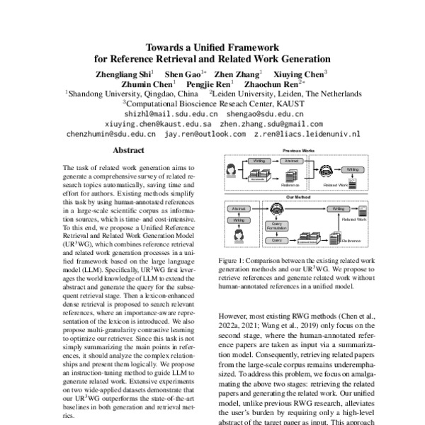 Towards A Unified Framework For Reference Retrieval And Related Work Generation Acl Anthology