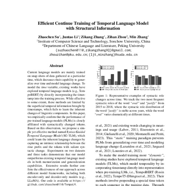 Efficient Continue Training of Temporal Language Model with Structural Information - ACL Anthology