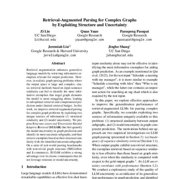 Retrieval Augmented Parsing For Complex Graphs By Exploiting Structure