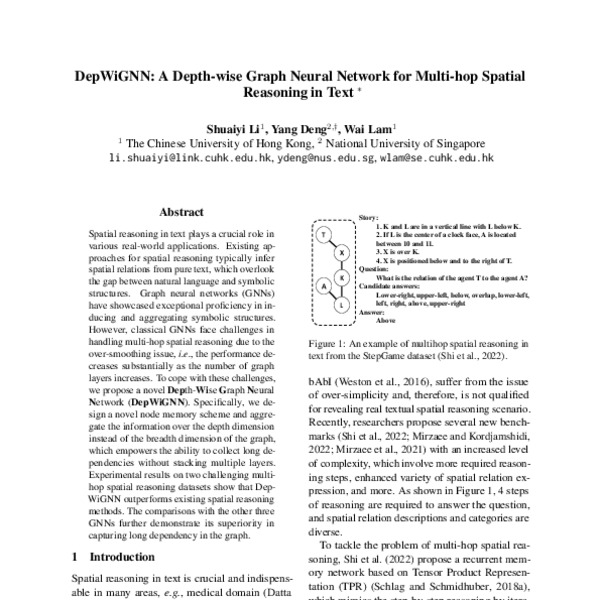 Depwignn A Depth Wise Graph Neural Network For Multi Hop Spatial Reasoning In Text Acl Anthology