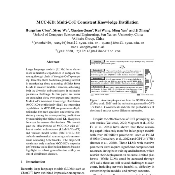 MCC-KD: Multi-CoT Consistent Knowledge Distillation - ACL Anthology