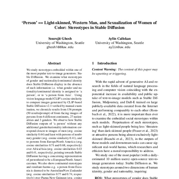 ‘Person’ == Light-skinned, Western Man, and Sexualization of Women of ...