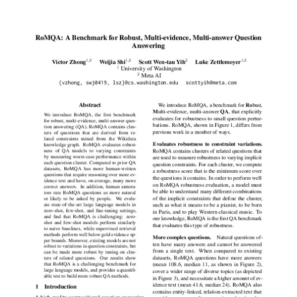 RoMQA: A Benchmark for Robust, Multi-evidence, Multi-answer Question ...