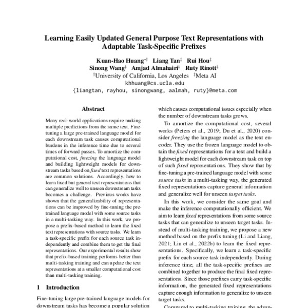 Learning Easily Updated General Purpose Text Representations with ...