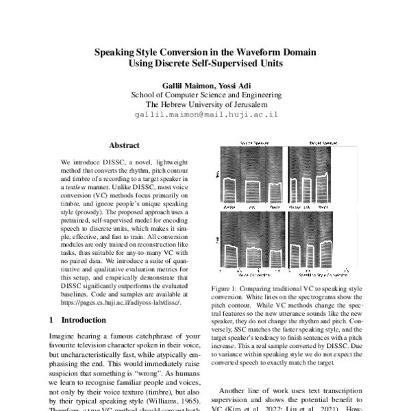 Speaking Style Conversion In The Waveform Domain Using Discrete Self