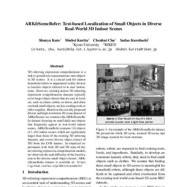 ARKitSceneRefer: Text-based Localization of Small Objects in Diverse ...