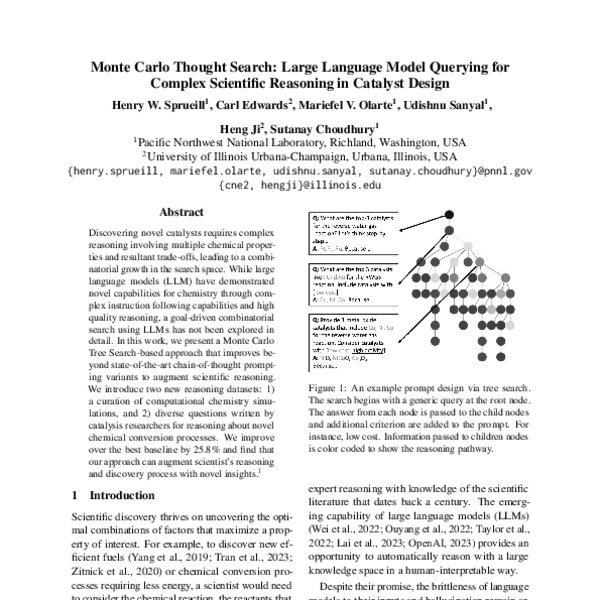 Monte Carlo Thought Search: Large Language Model Querying for Complex Scientific Reasoning in ...