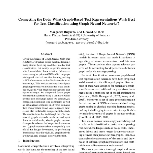 Connecting The Dots What Graph Based Text Representations Work Best