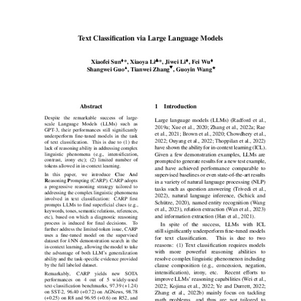 Text Classification via Large Language Models - ACL Anthology