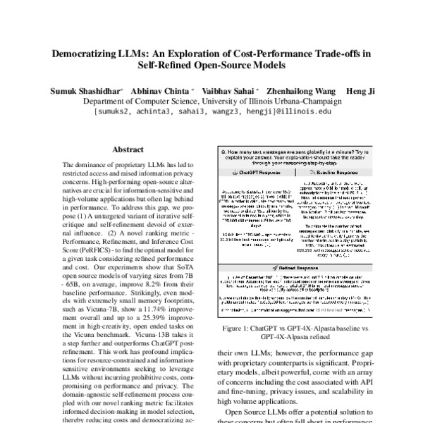 Democratizing LLMs: An Exploration of Cost-Performance Trade-offs in ...